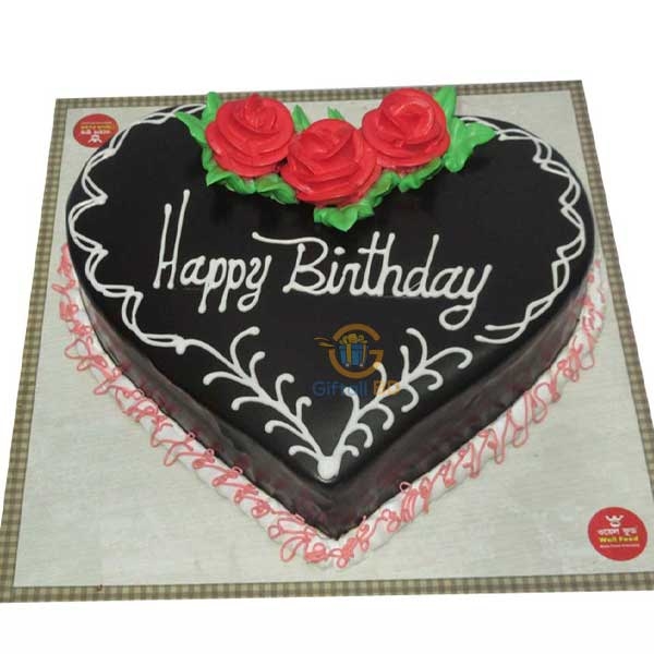 Heart chocolate cake - Wellfood cake delivery service in Bangladesh ...