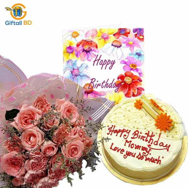 Pink rose and Vanilla cake package Details - Giftallbd