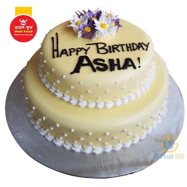 Two layer vanilla round cake-Birthday cake delivery service in ...