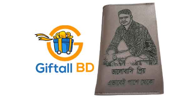 Photo engrave chocolate long leather wallet - Photo print wallet send ...